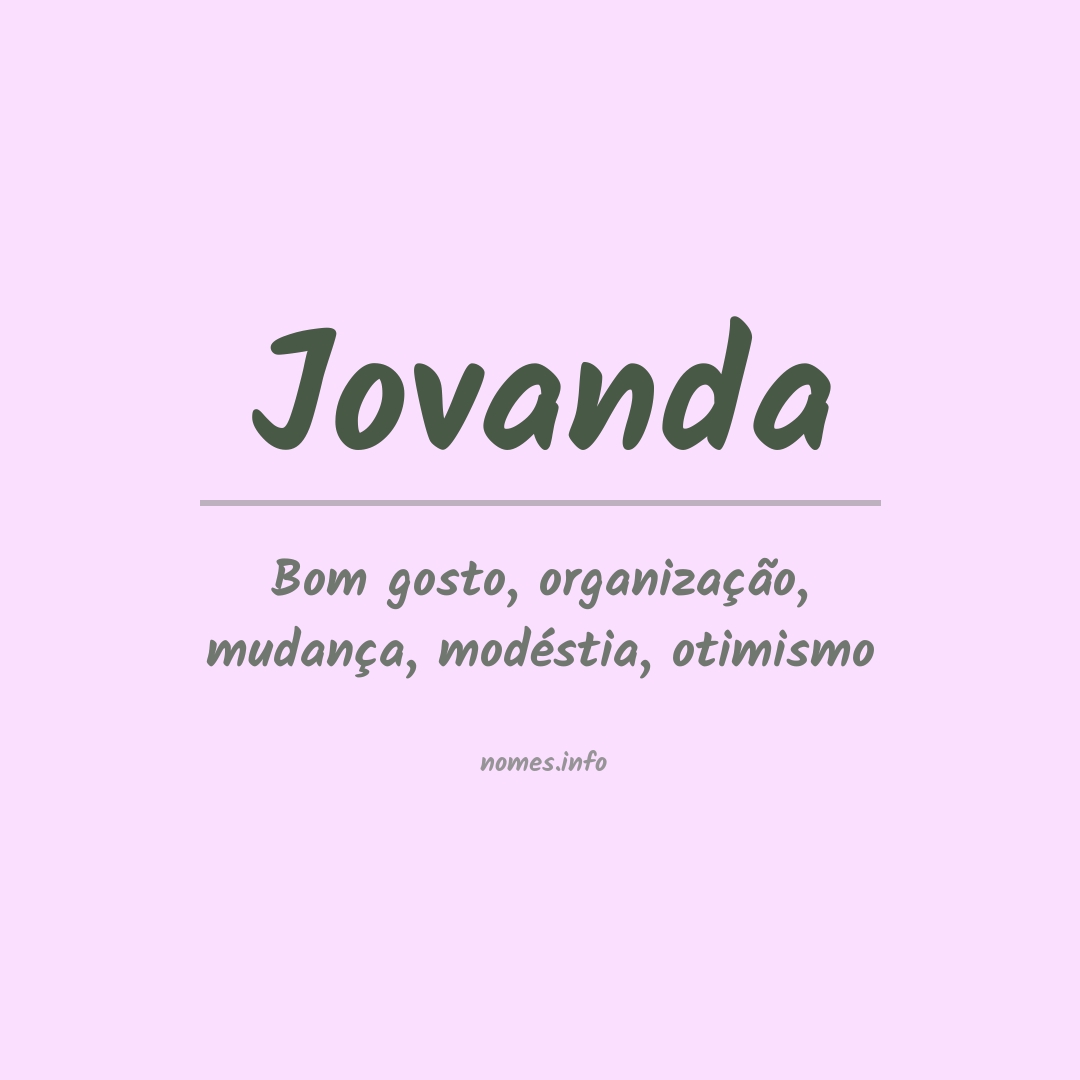 Significado do nome Jovanda
