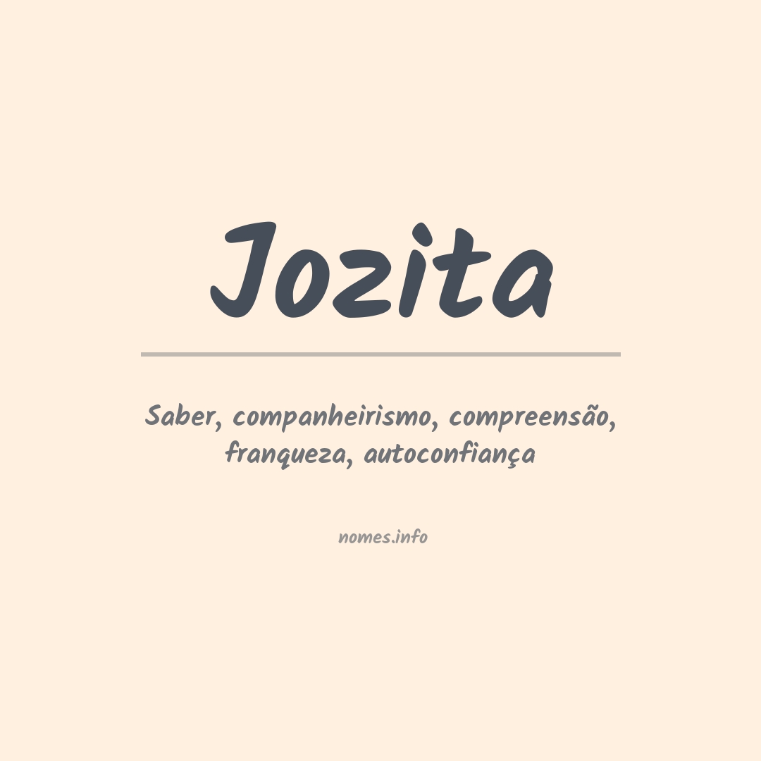 Significado do nome Jozita
