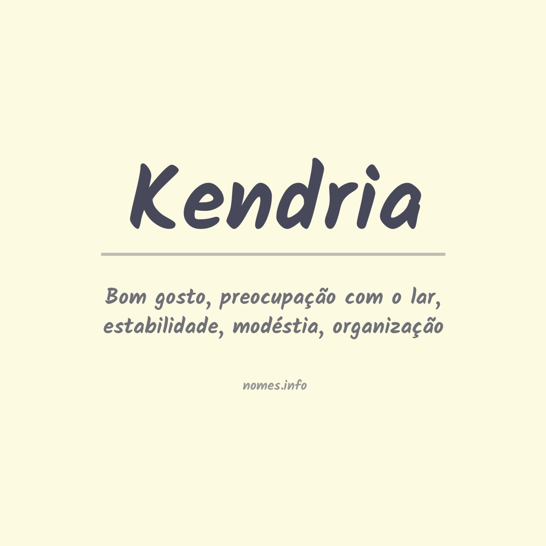 Significado do nome Kendria