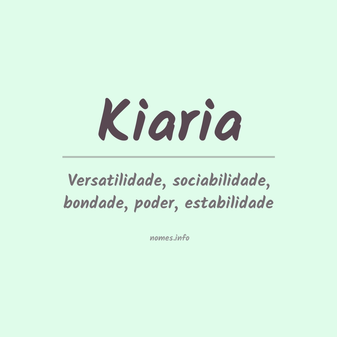 Significado do nome Kiaria