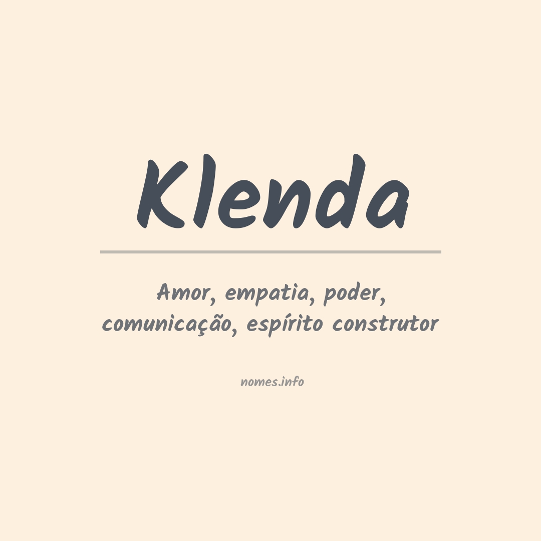 Significado do nome Klenda