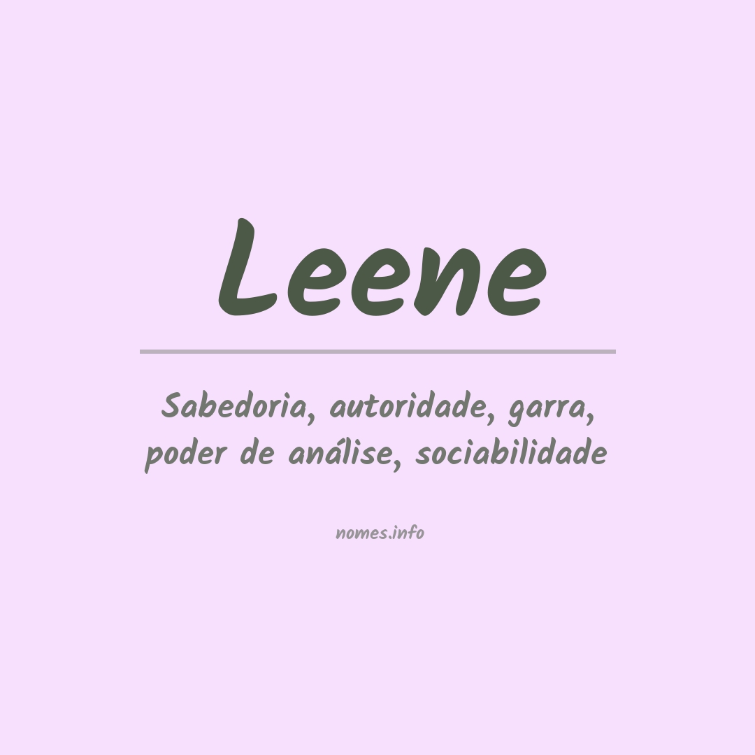 Significado do nome Leene