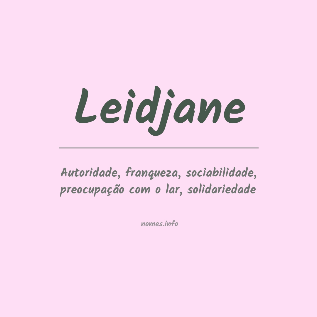 Significado do nome Leidjane