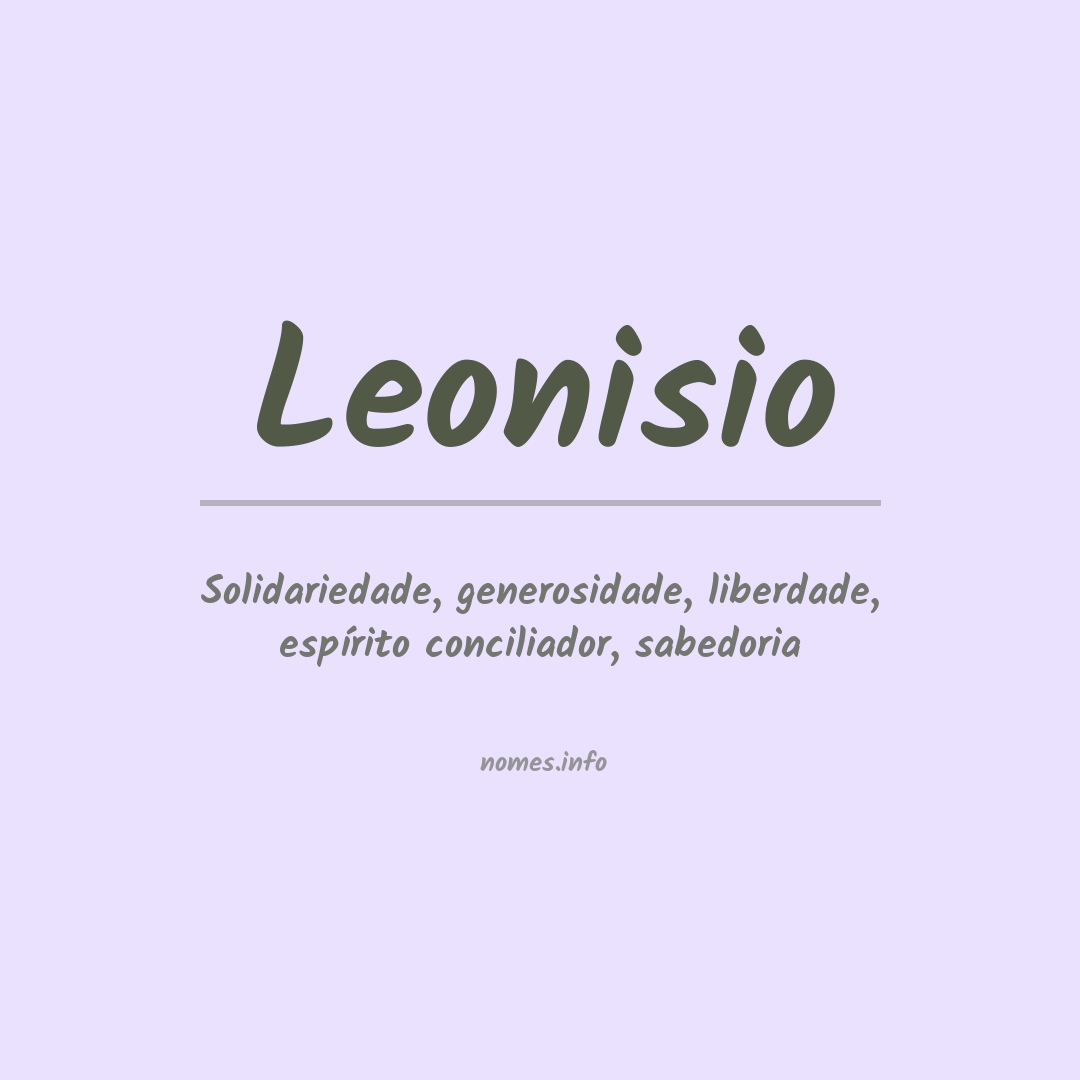 Significado do nome Leonisio