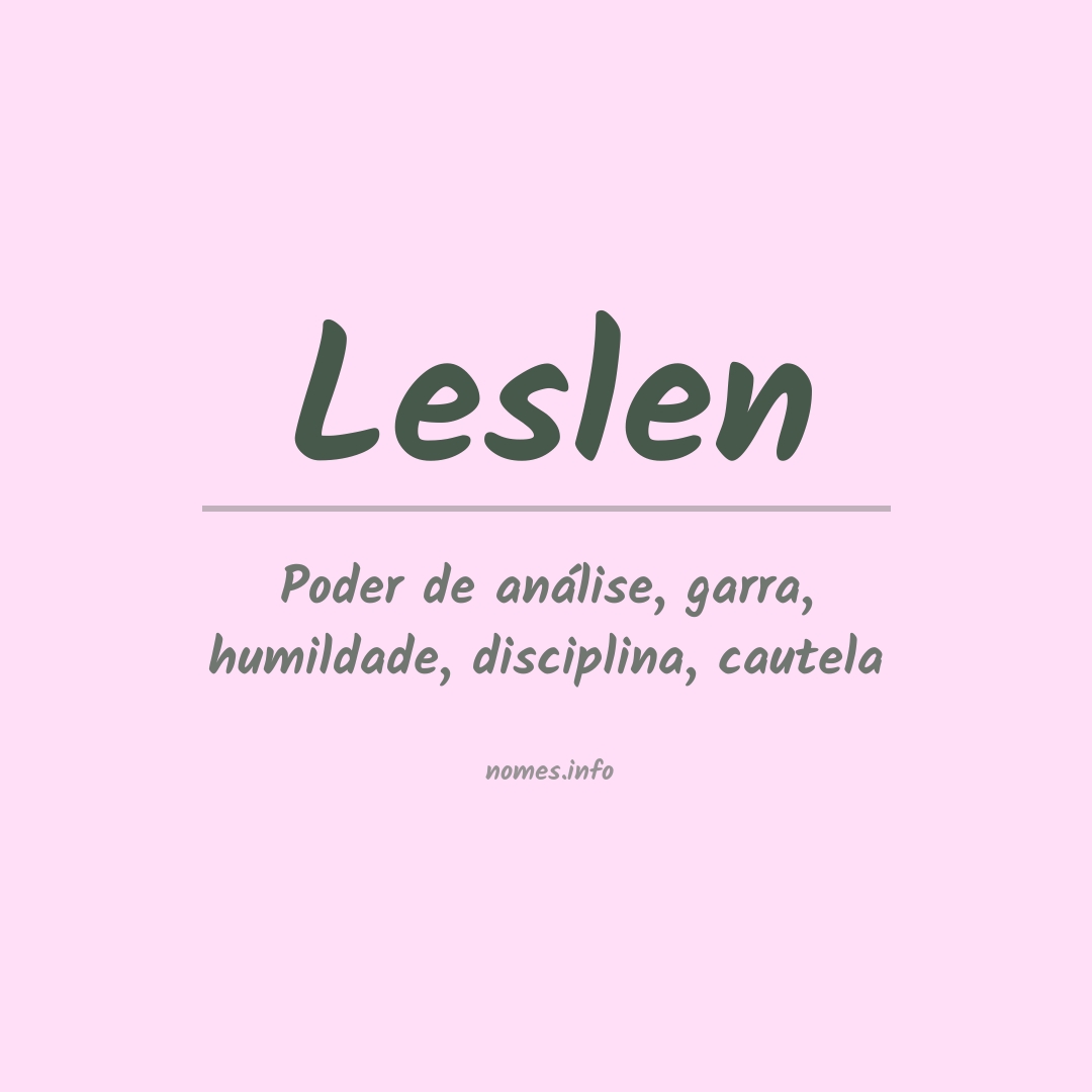 Significado do nome Leslen