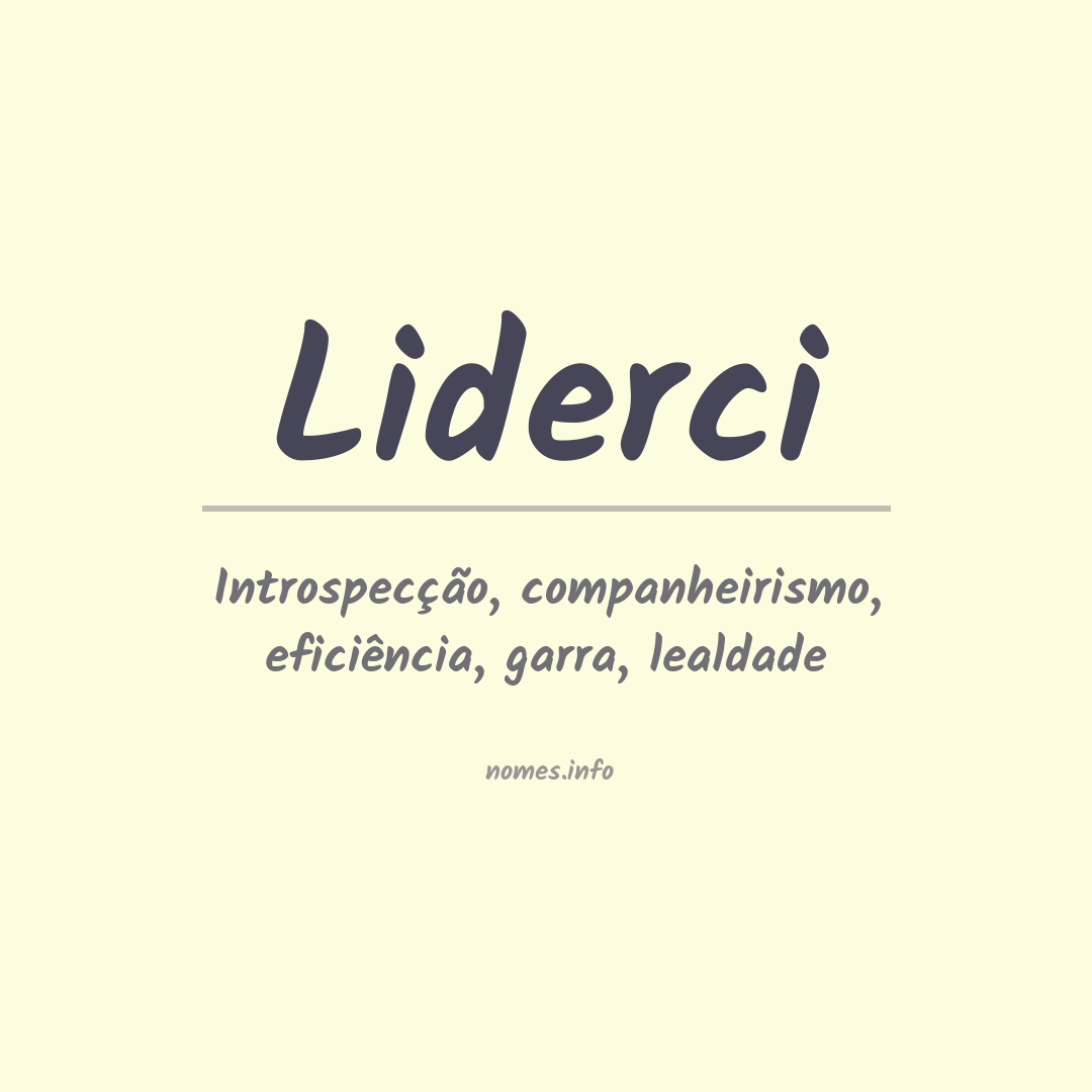 Significado do nome Liderci