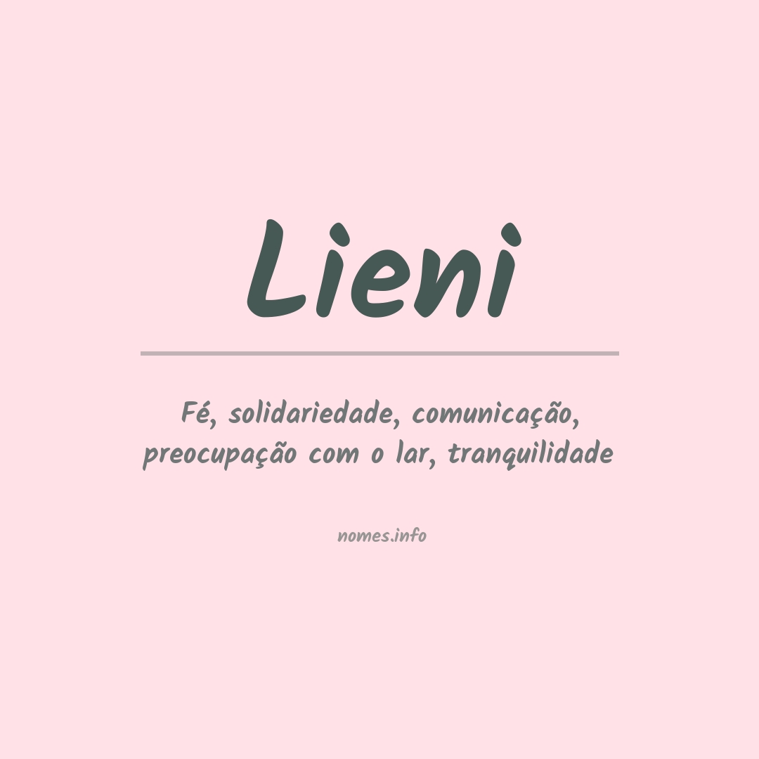 Significado do nome Lieni