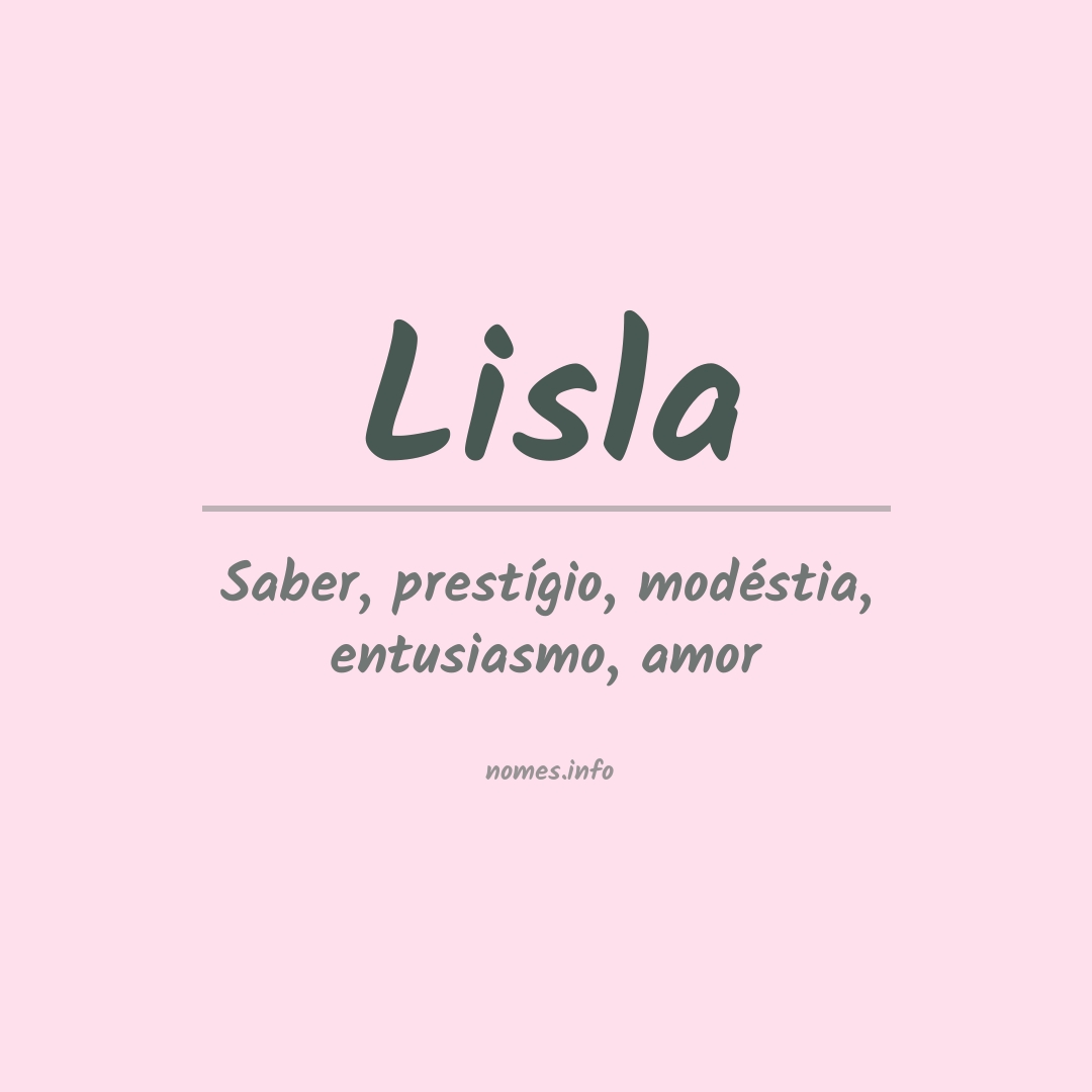 Significado do nome Lisla