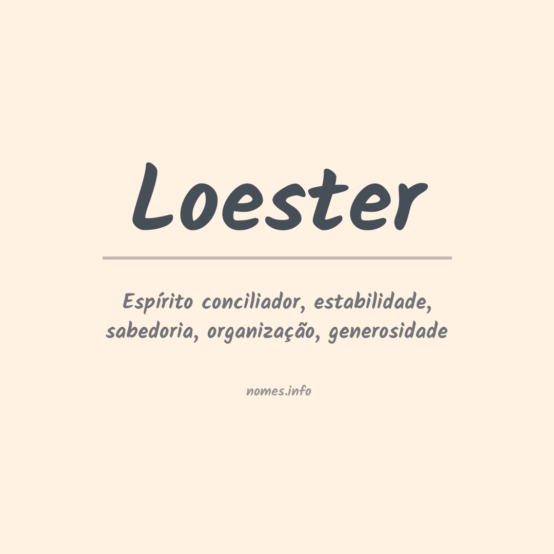 Significado do nome Loester