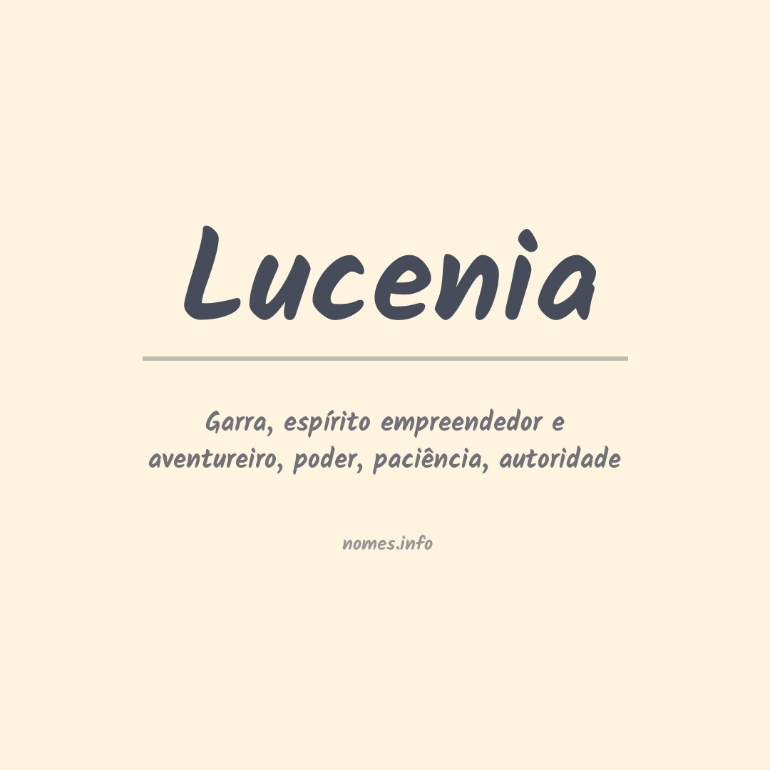 Significado do nome Lucenia