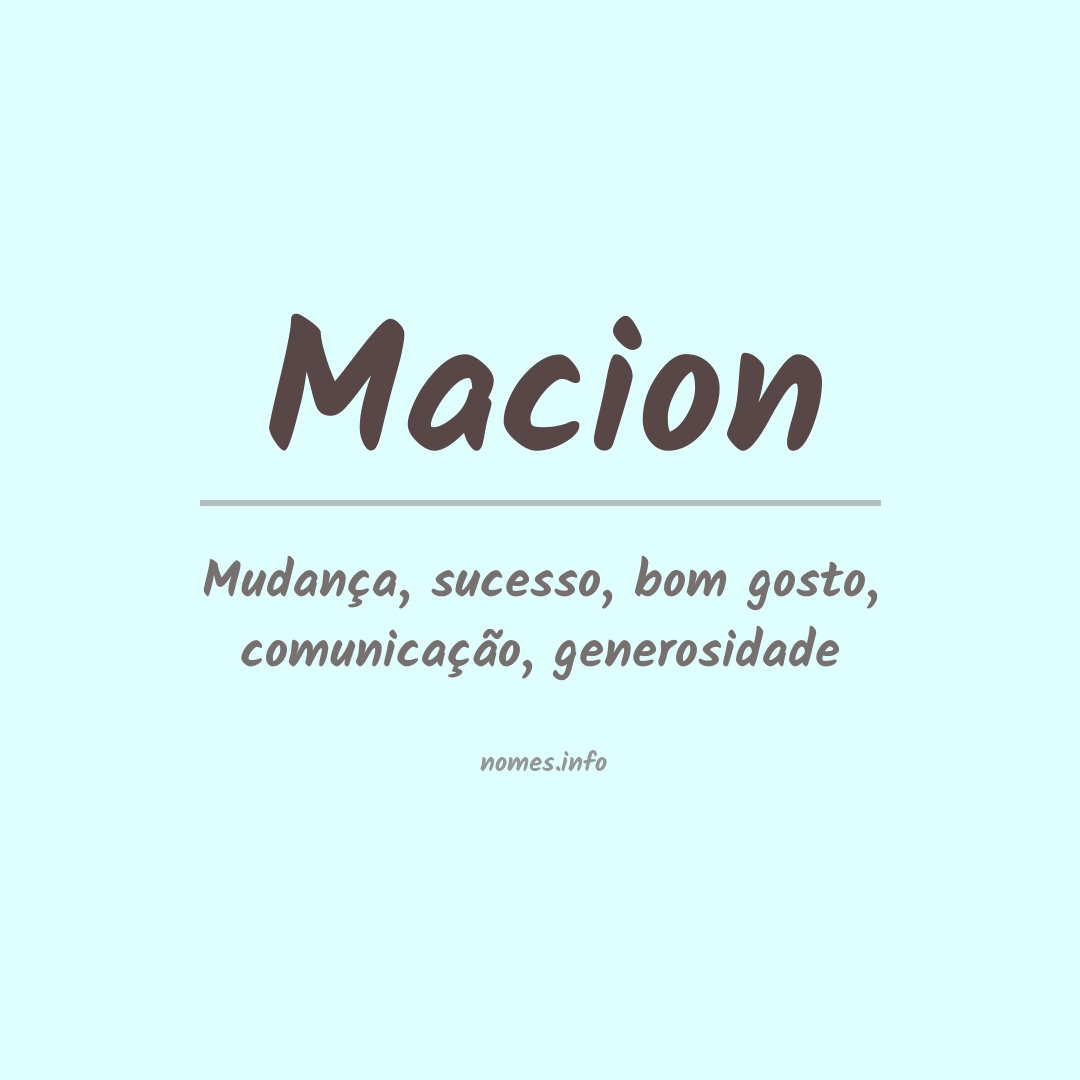Significado do nome Macion