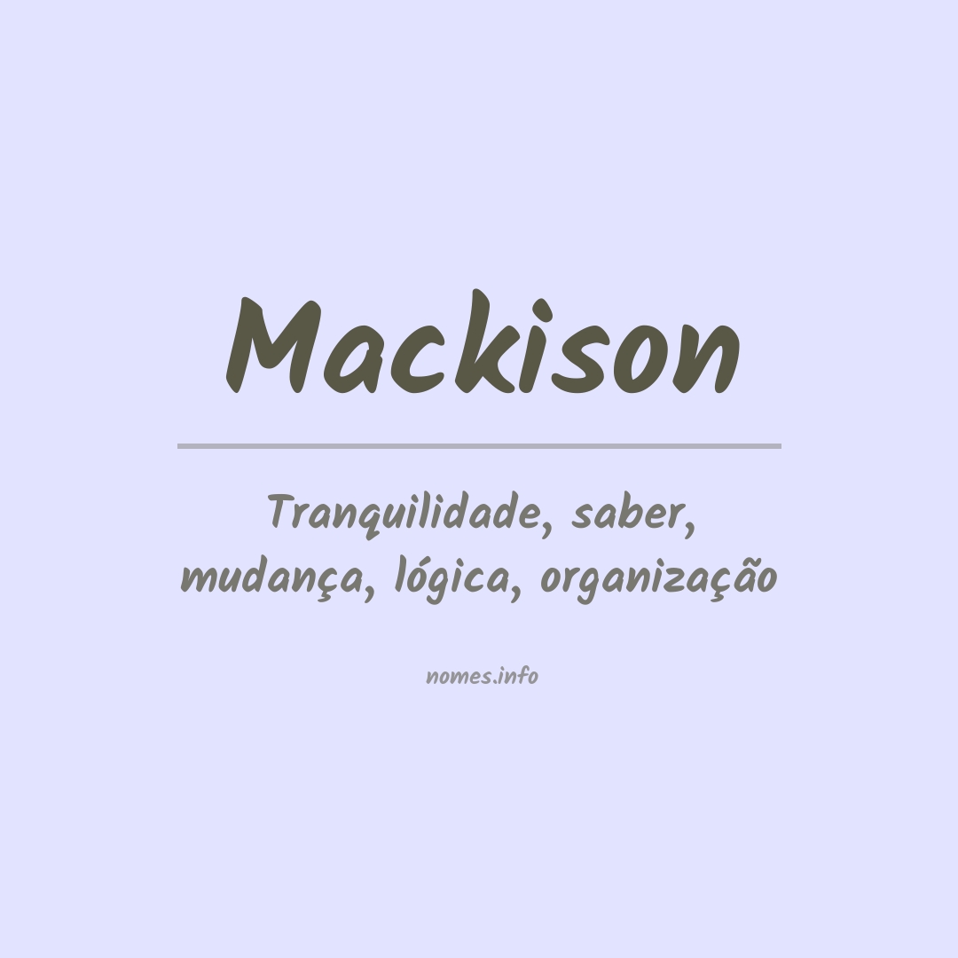 Significado do nome Mackison