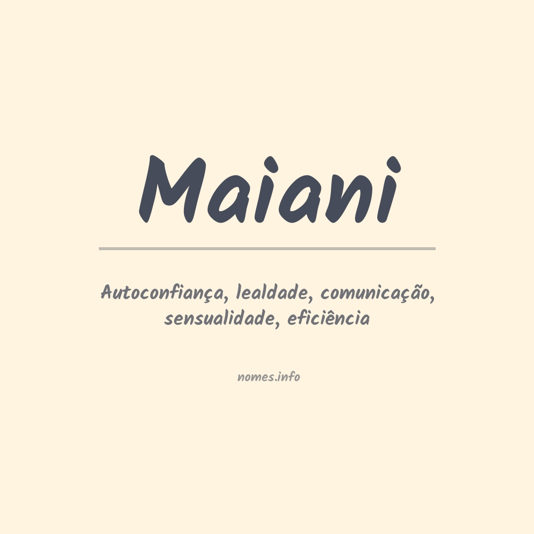 Significado do nome Maiani