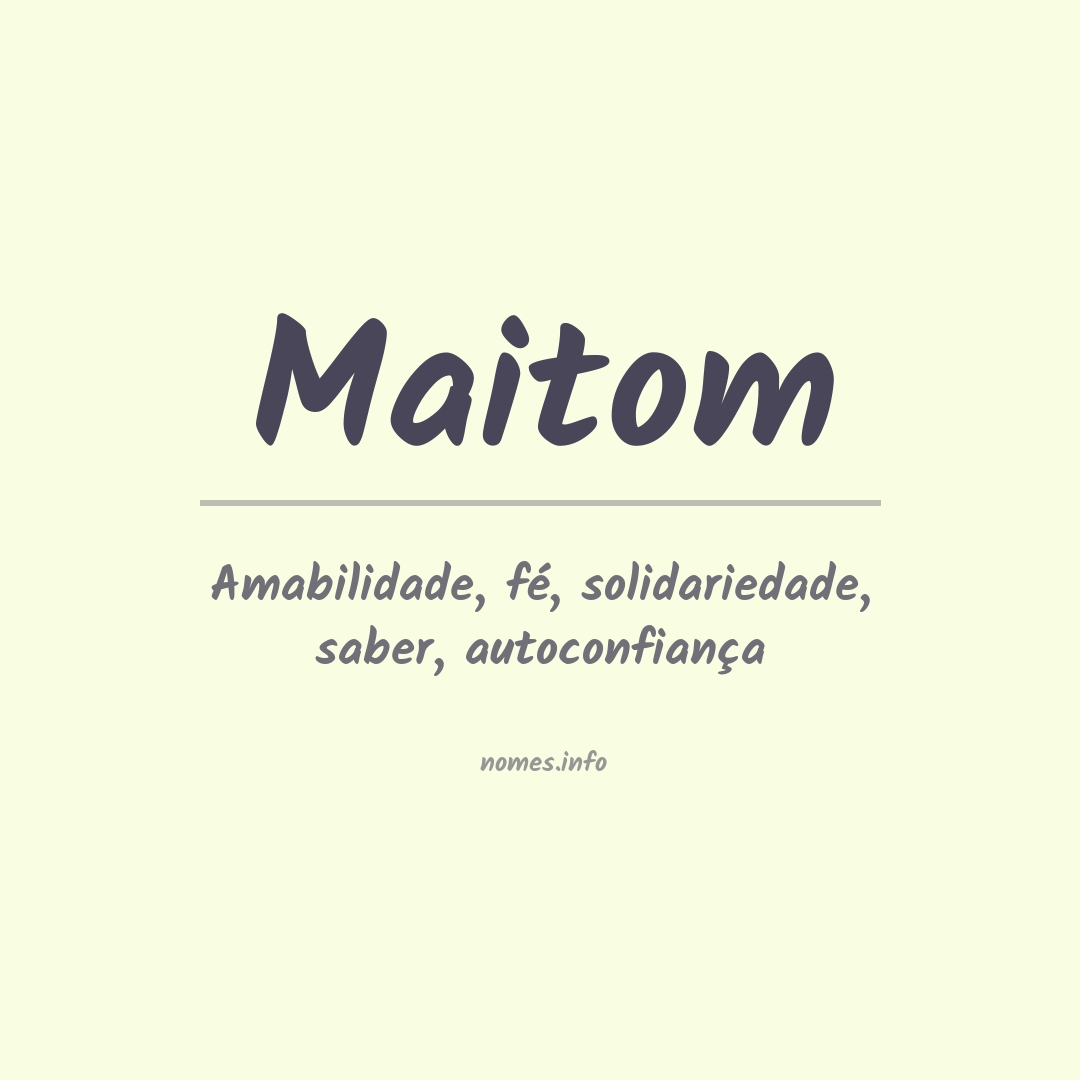 Significado do nome Maitom