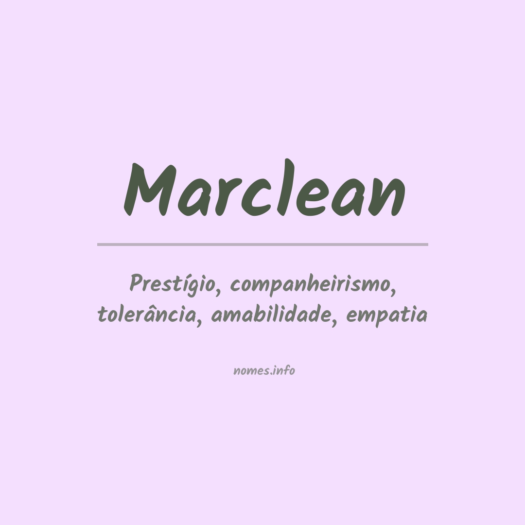 Significado do nome Marclean