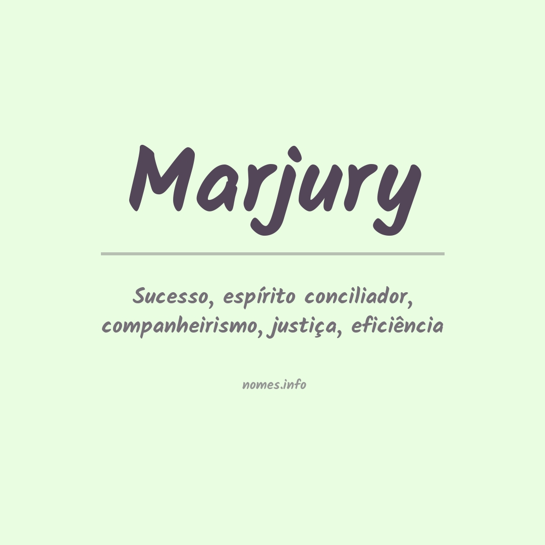 Significado do nome Marjury