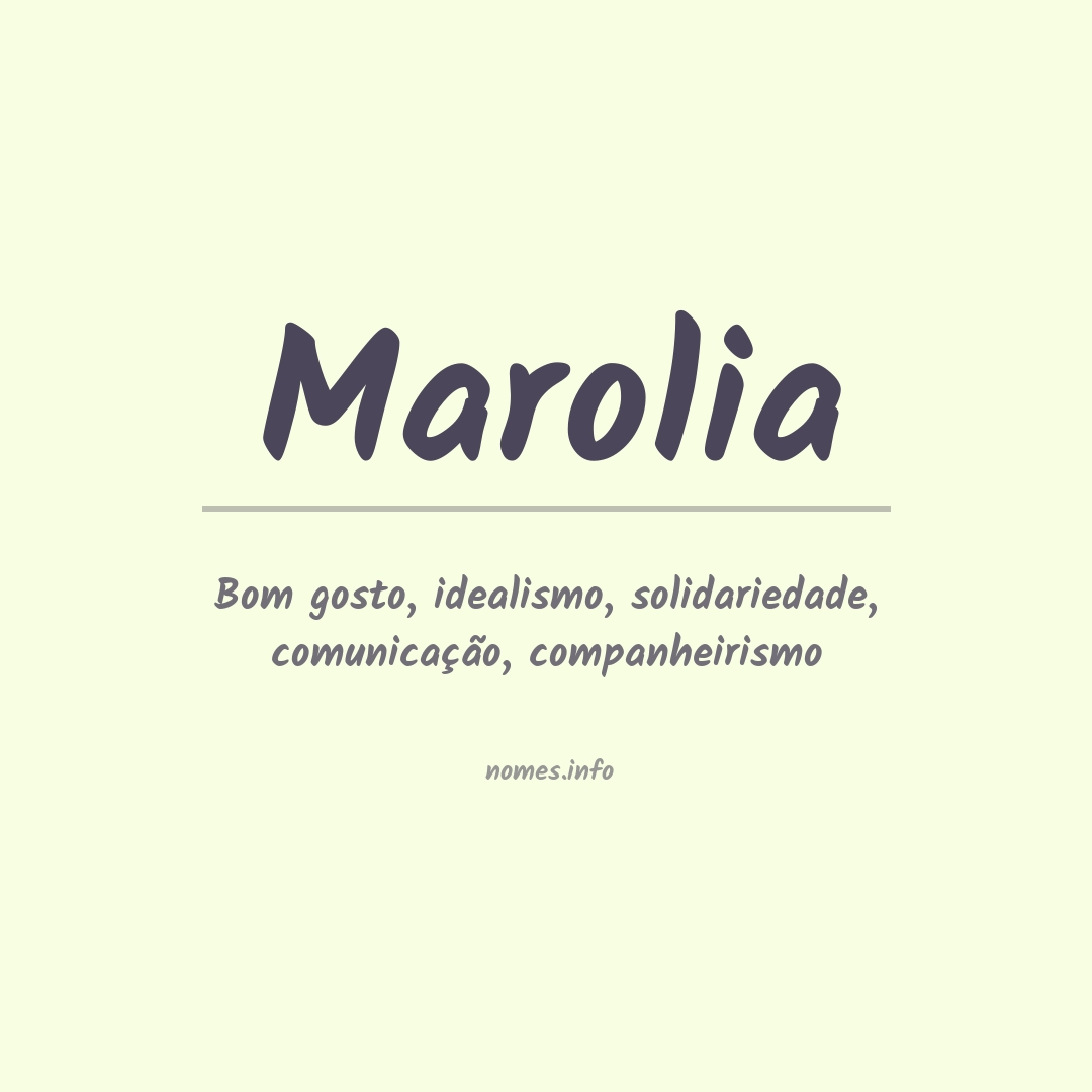 Significado do nome Marolia