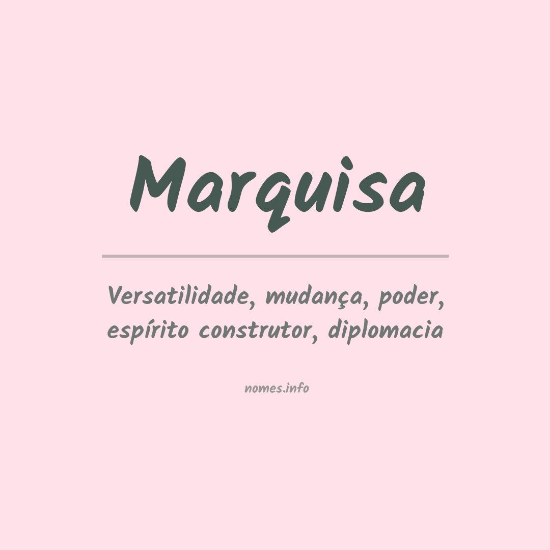 Significado do nome Marquisa