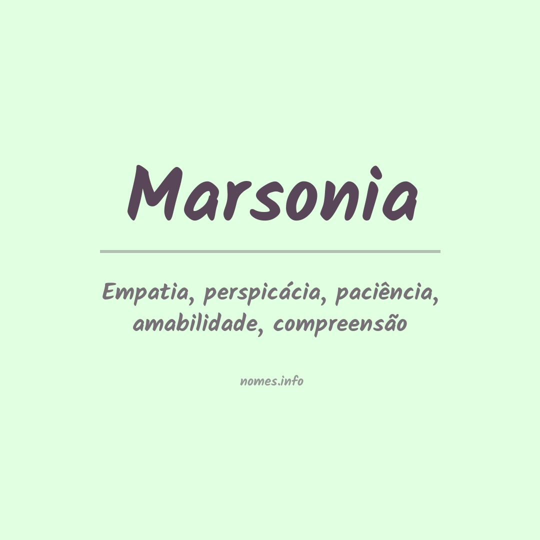 Significado do nome Marsonia