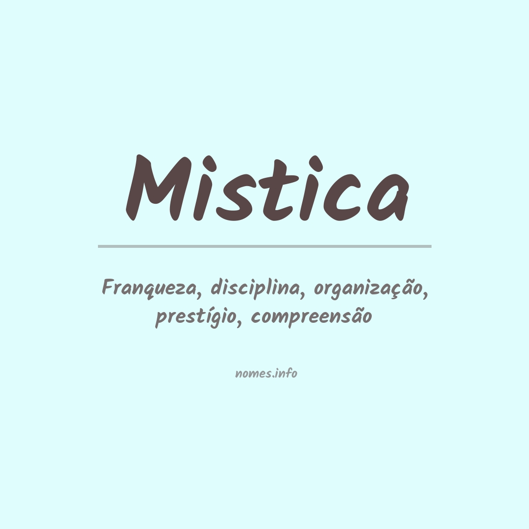 Significado do nome Mistica