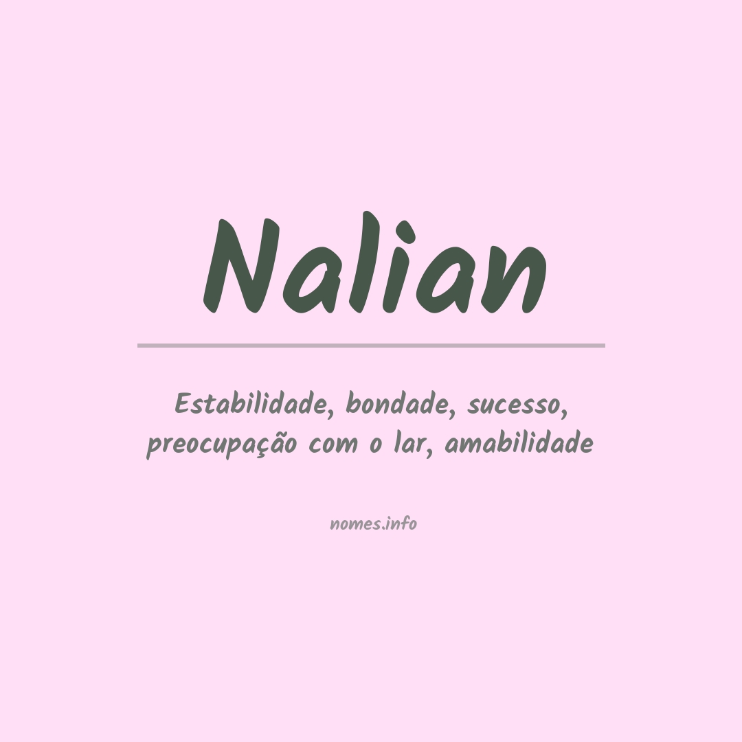 Significado do nome Nalian