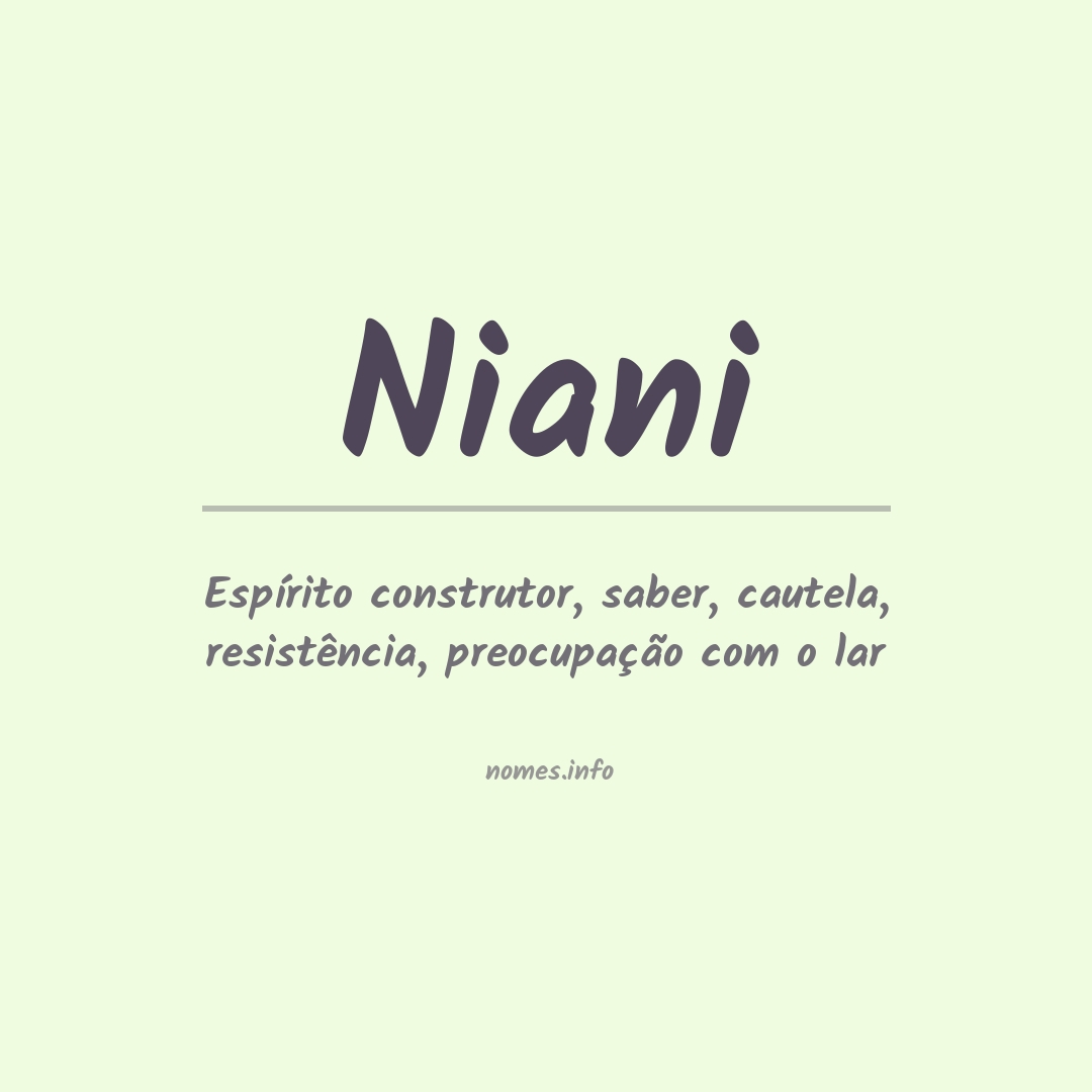 Significado do nome Niani