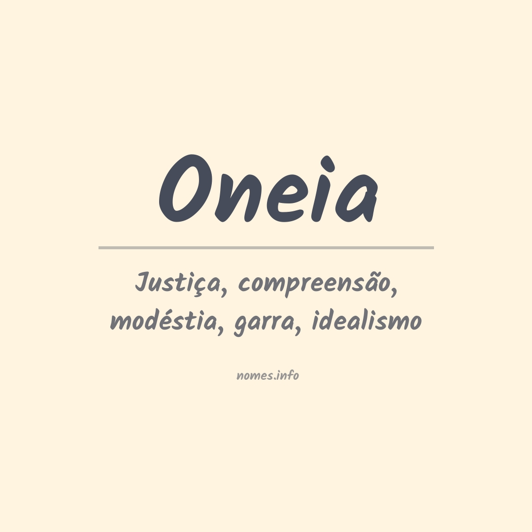 Significado do nome Oneia
