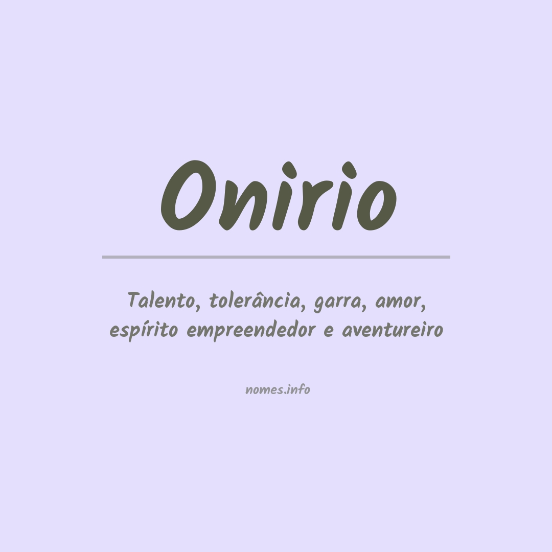 Significado do nome Onirio