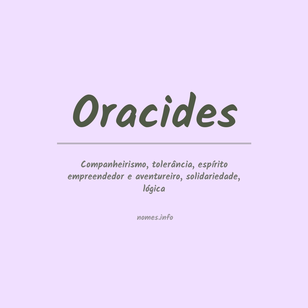 Significado do nome Oracides