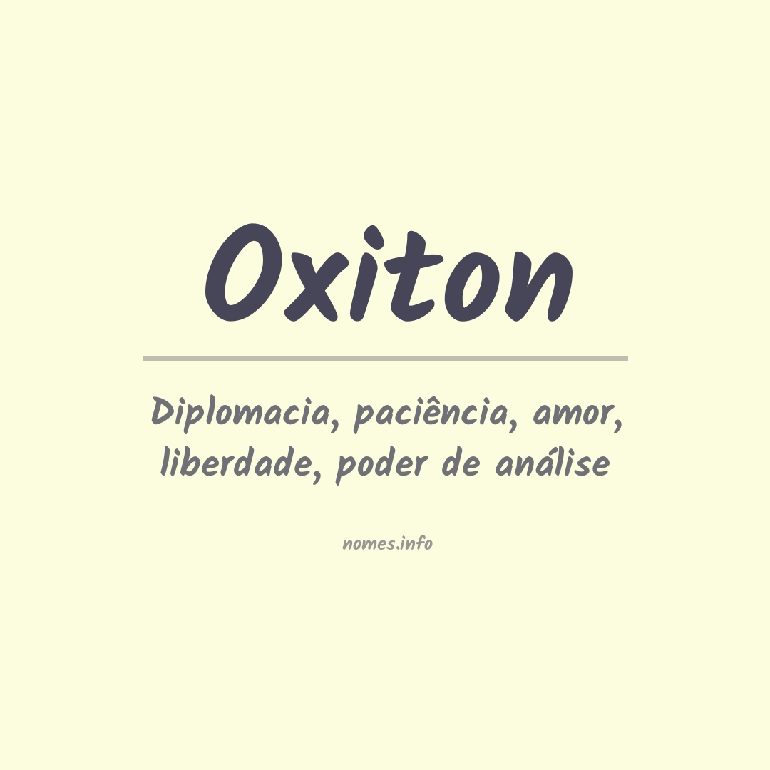 Significado do nome Oxiton