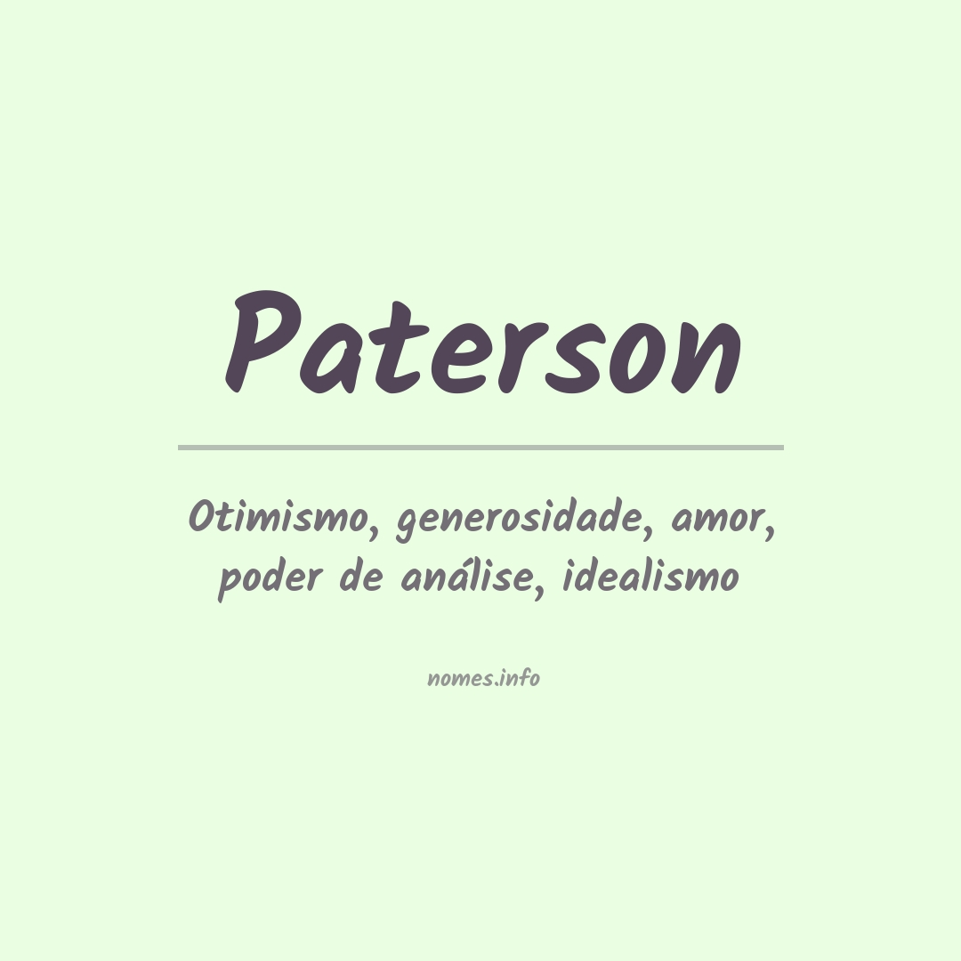 Significado do nome Paterson