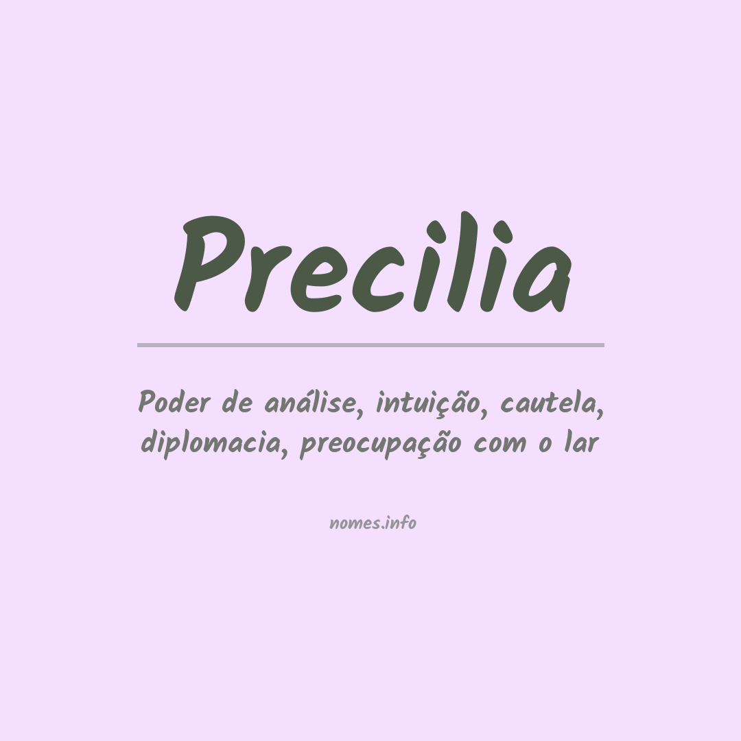 Significado do nome Precilia