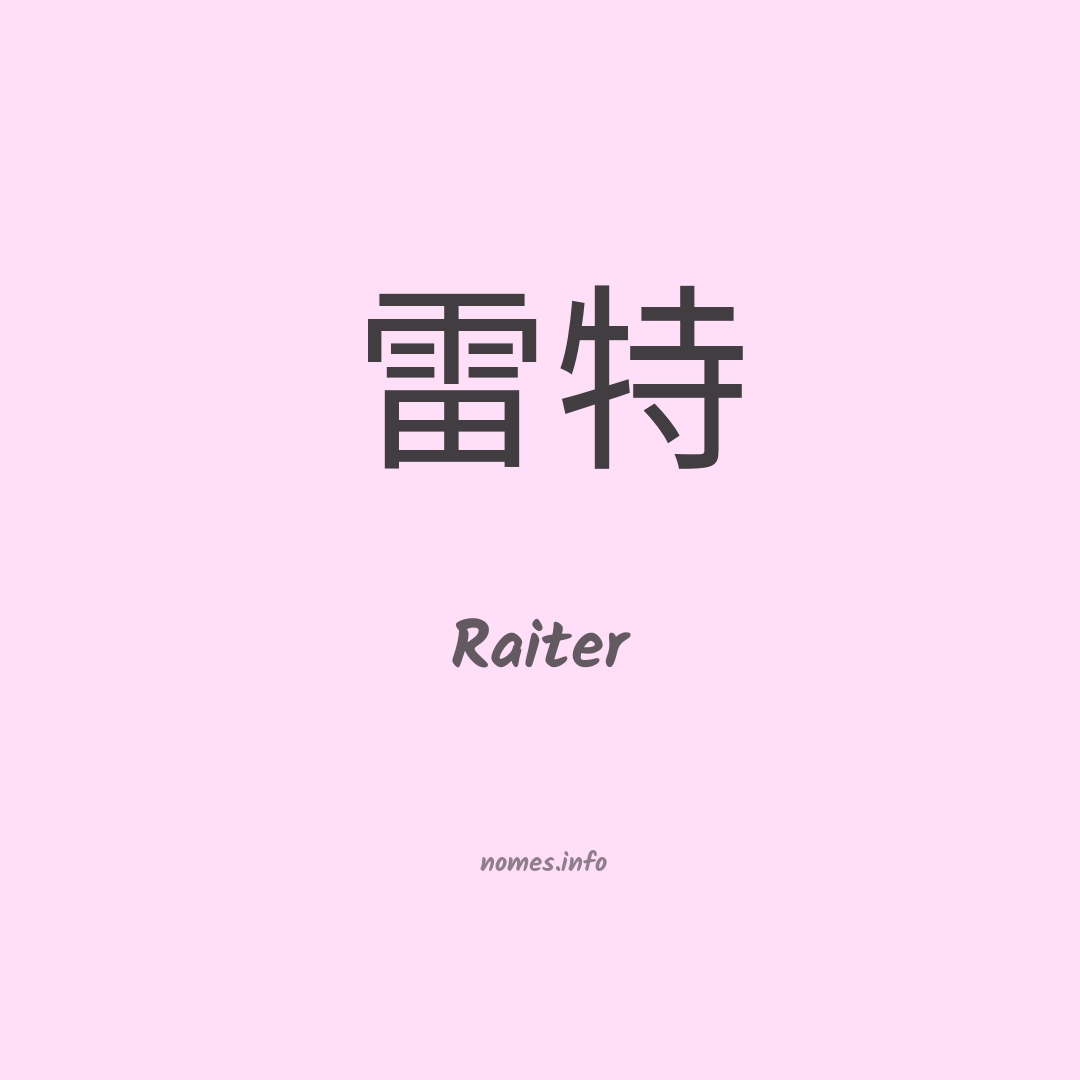 Significado do nome Raiter