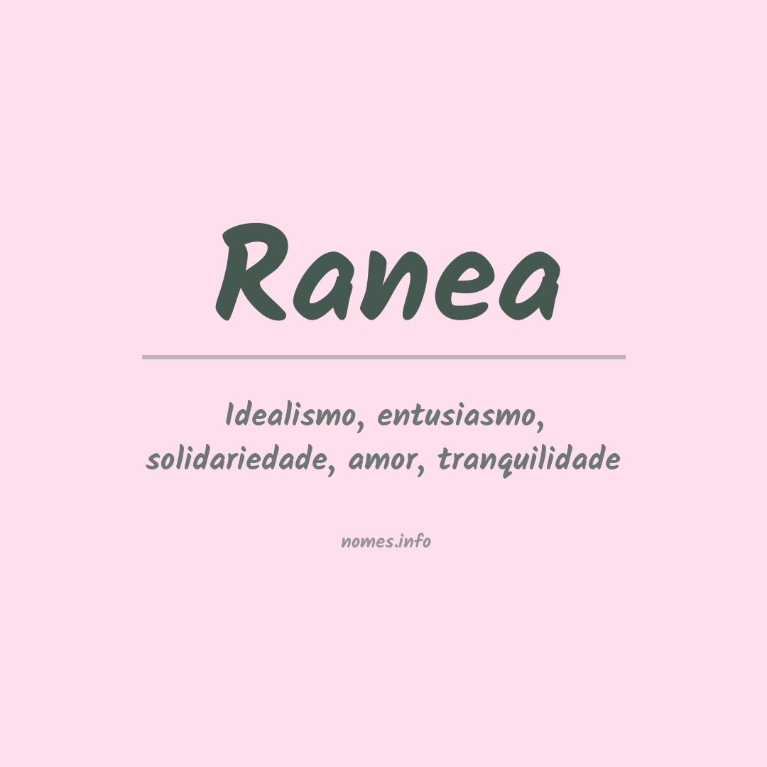 Significado do nome Ranea