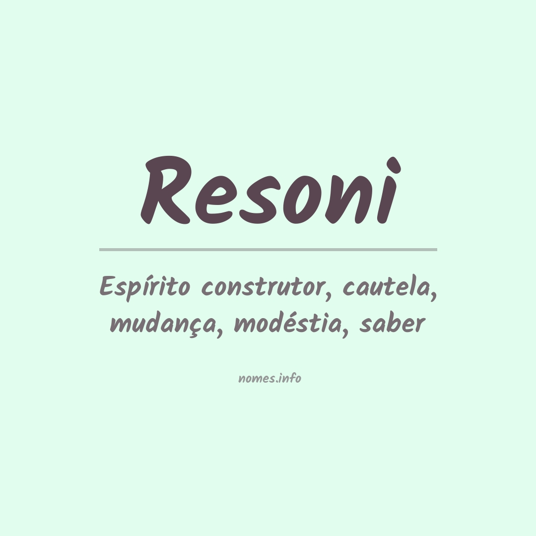 Significado do nome Resoni