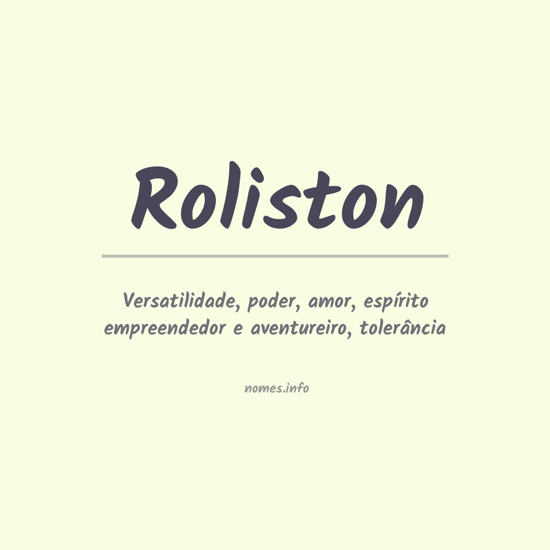 Significado do nome Roliston