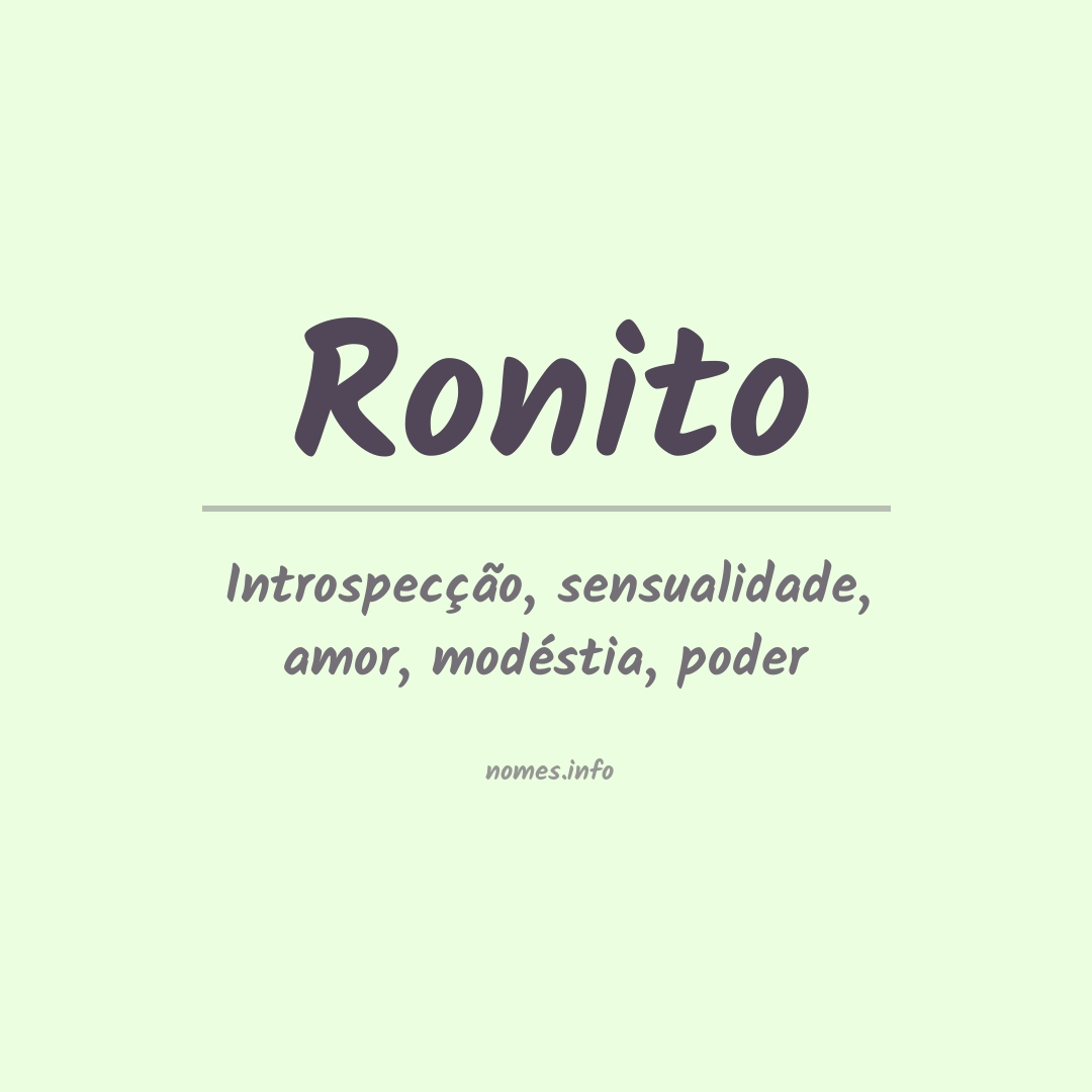 Significado do nome Ronito