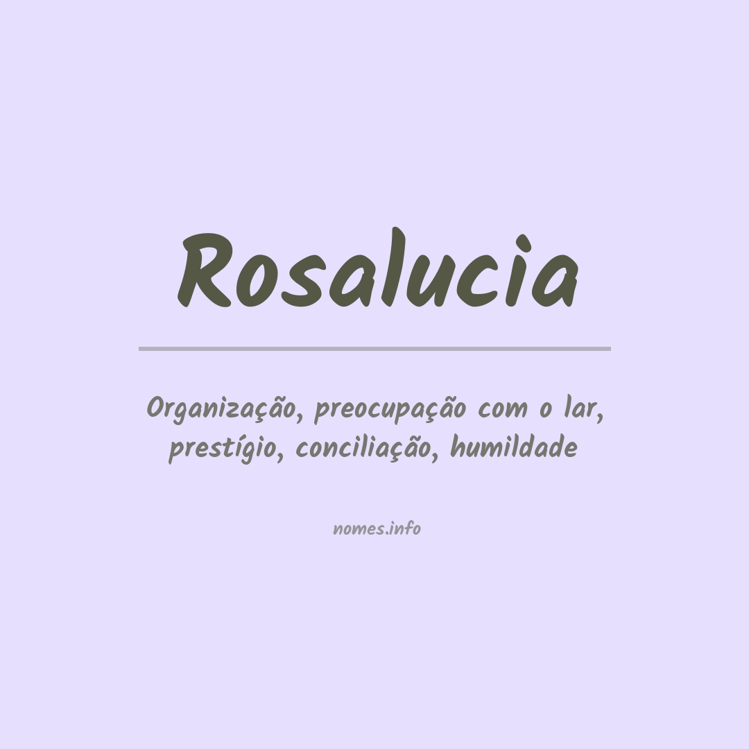 Significado do nome Rosalucia