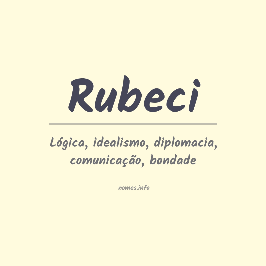 Significado do nome Rubeci