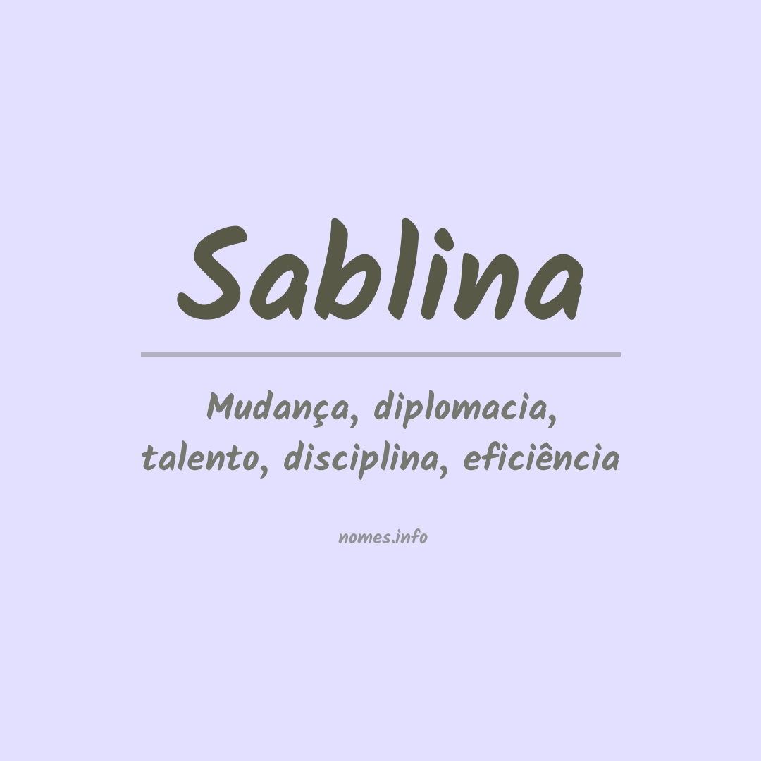 Significado do nome Sablina