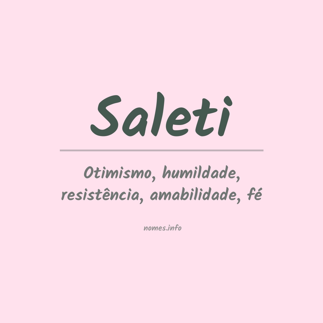 Significado do nome Saleti