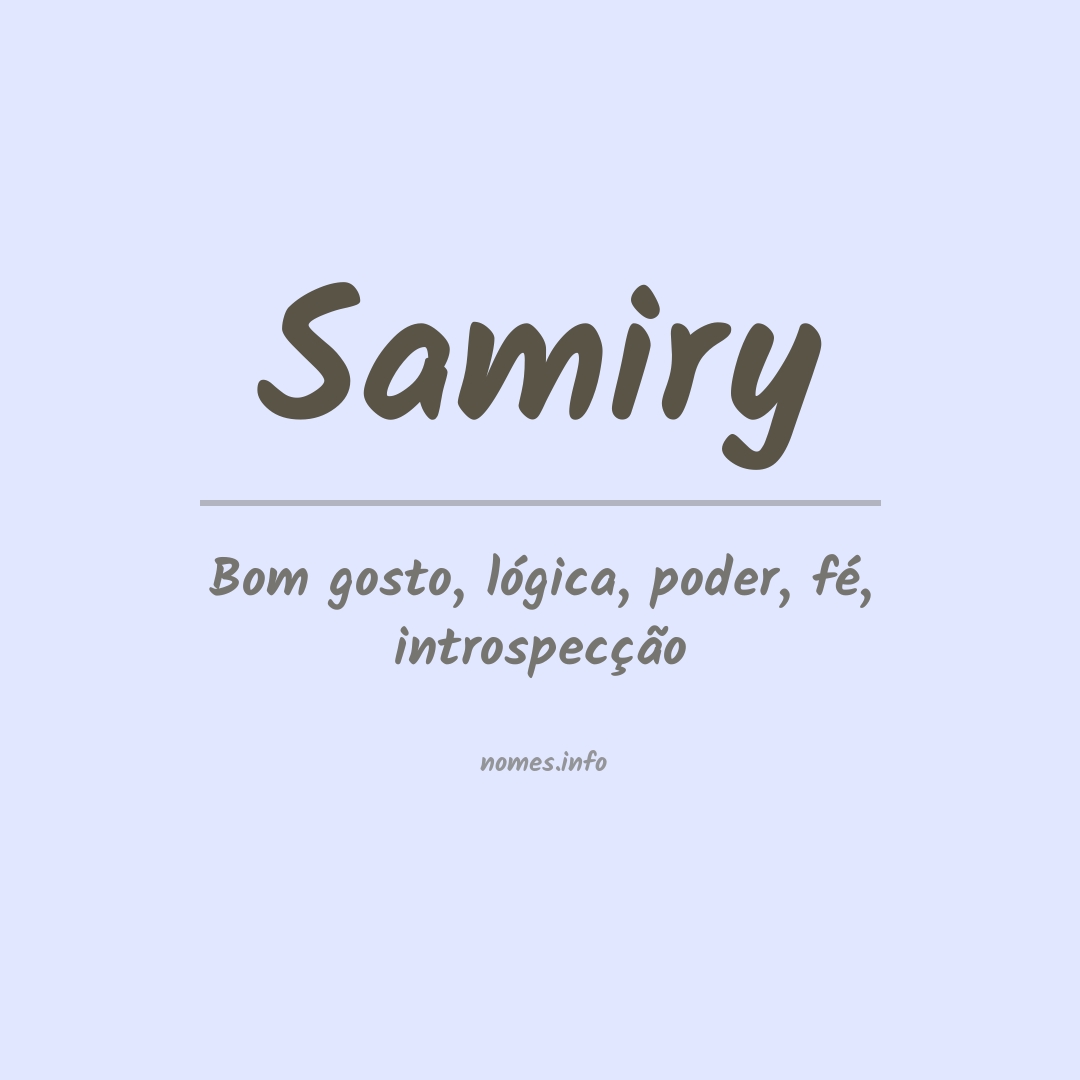 Significado do nome Samiry