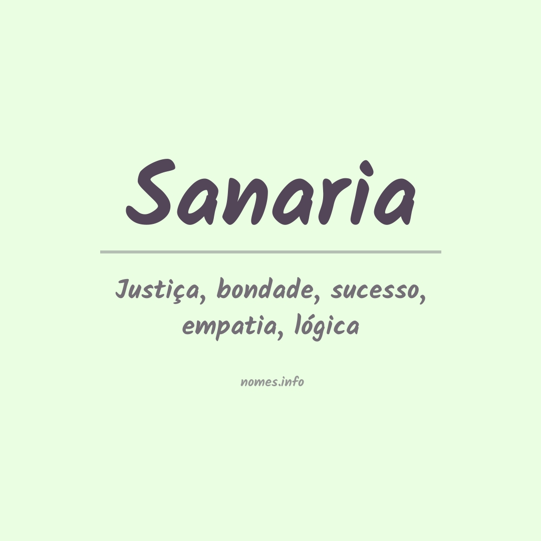 Significado do nome Sanaria