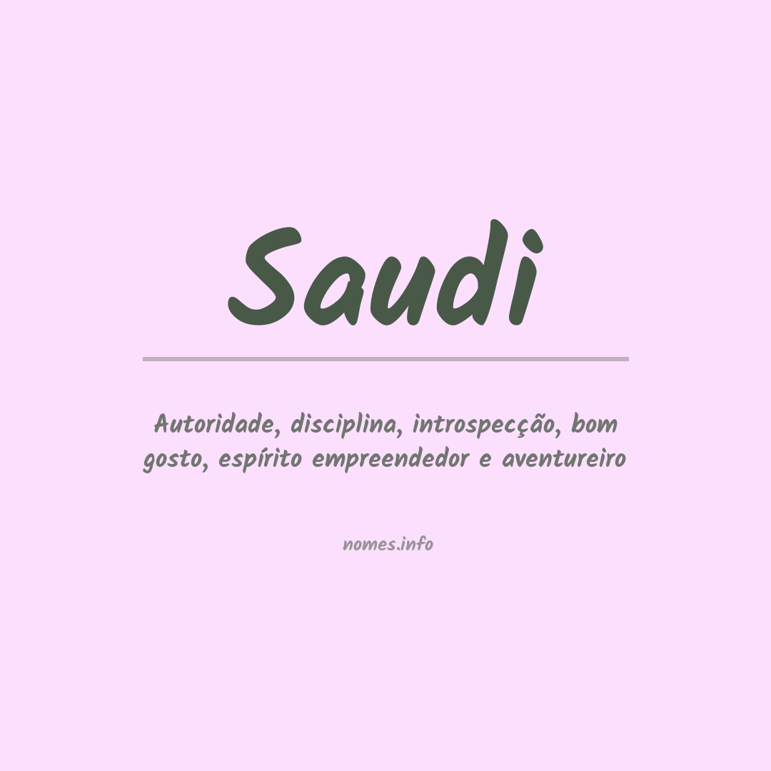 Significado do nome Saudi