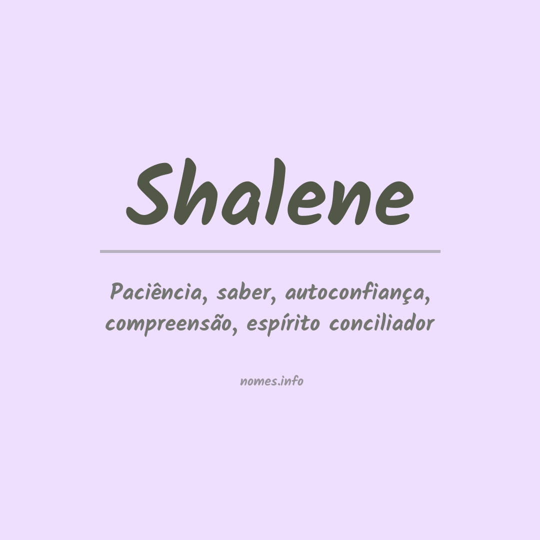 Significado do nome Shalene