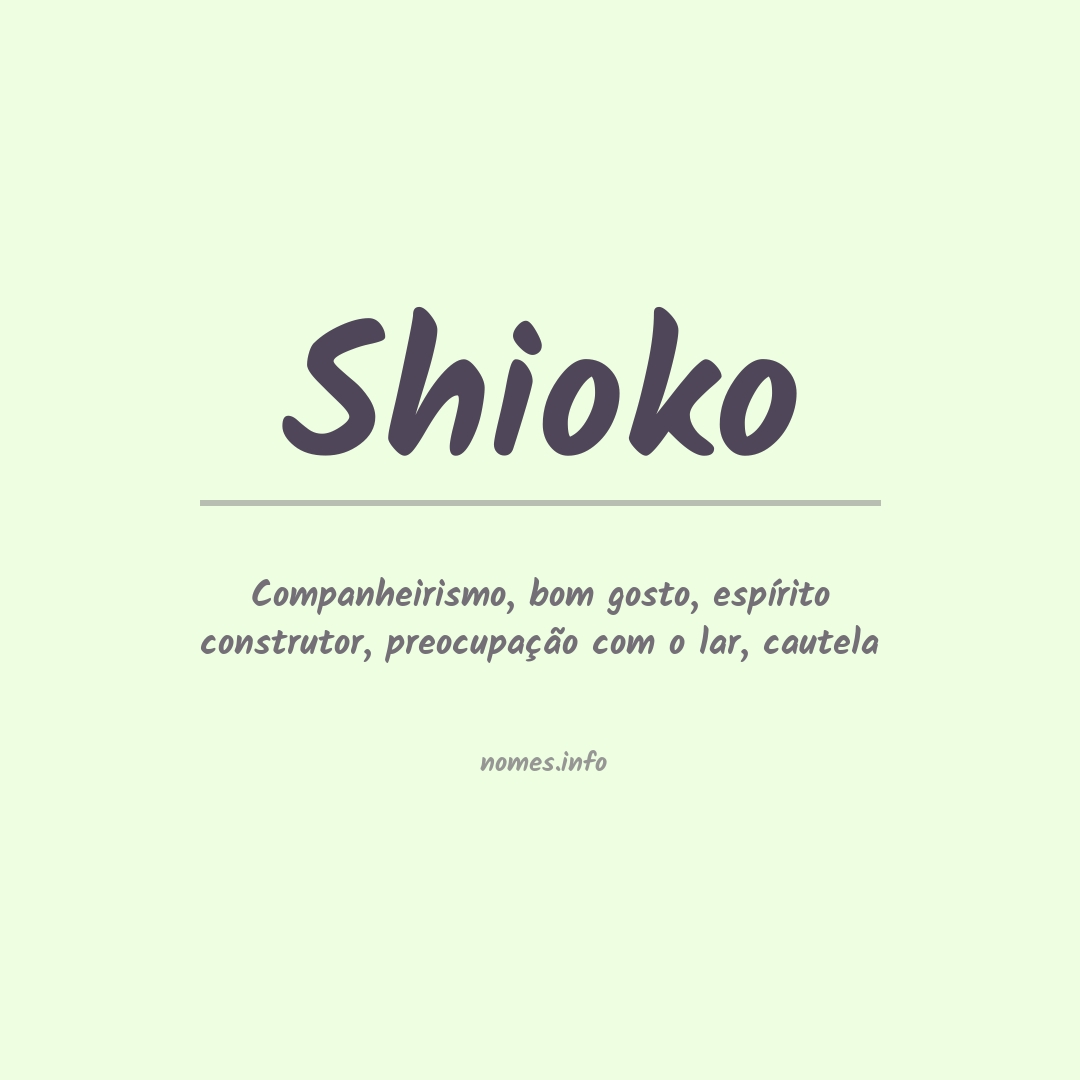 Significado do nome Shioko