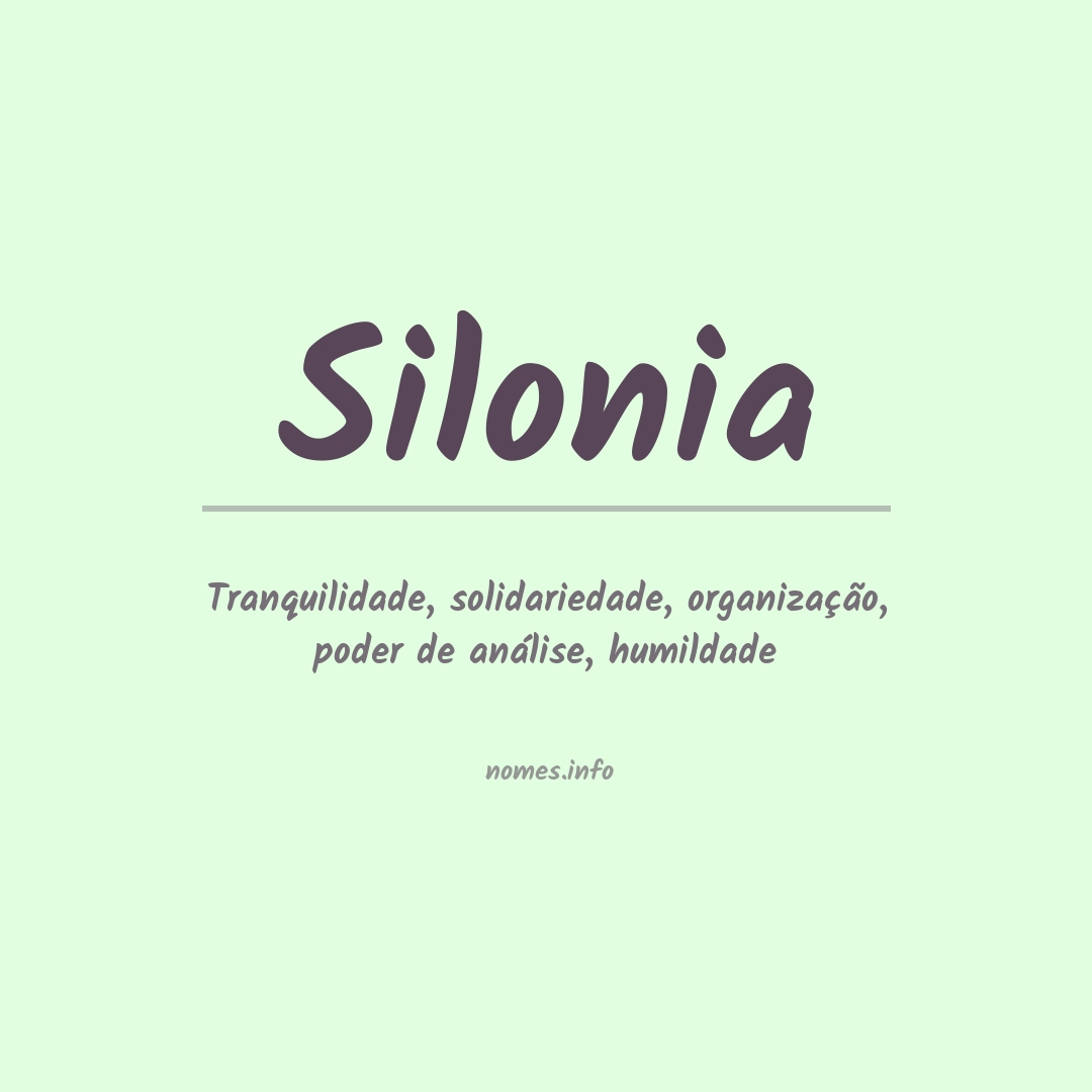 Significado do nome Silonia