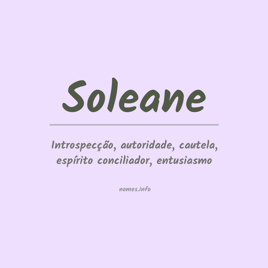 Significado do nome Soleane