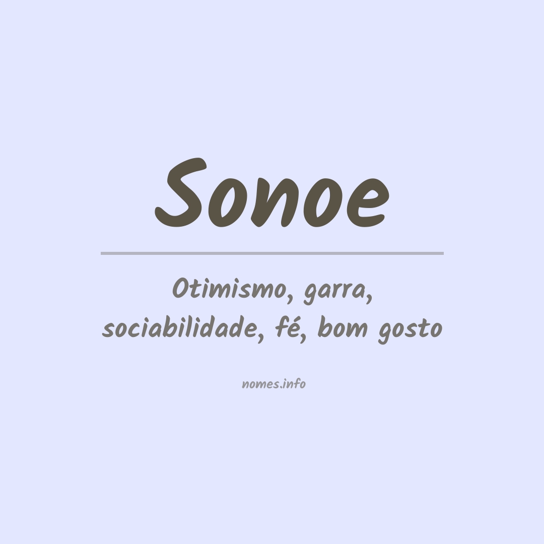Significado do nome Sonoe