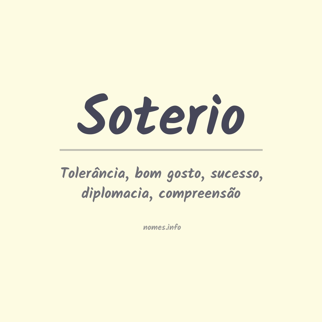Significado do nome Soterio